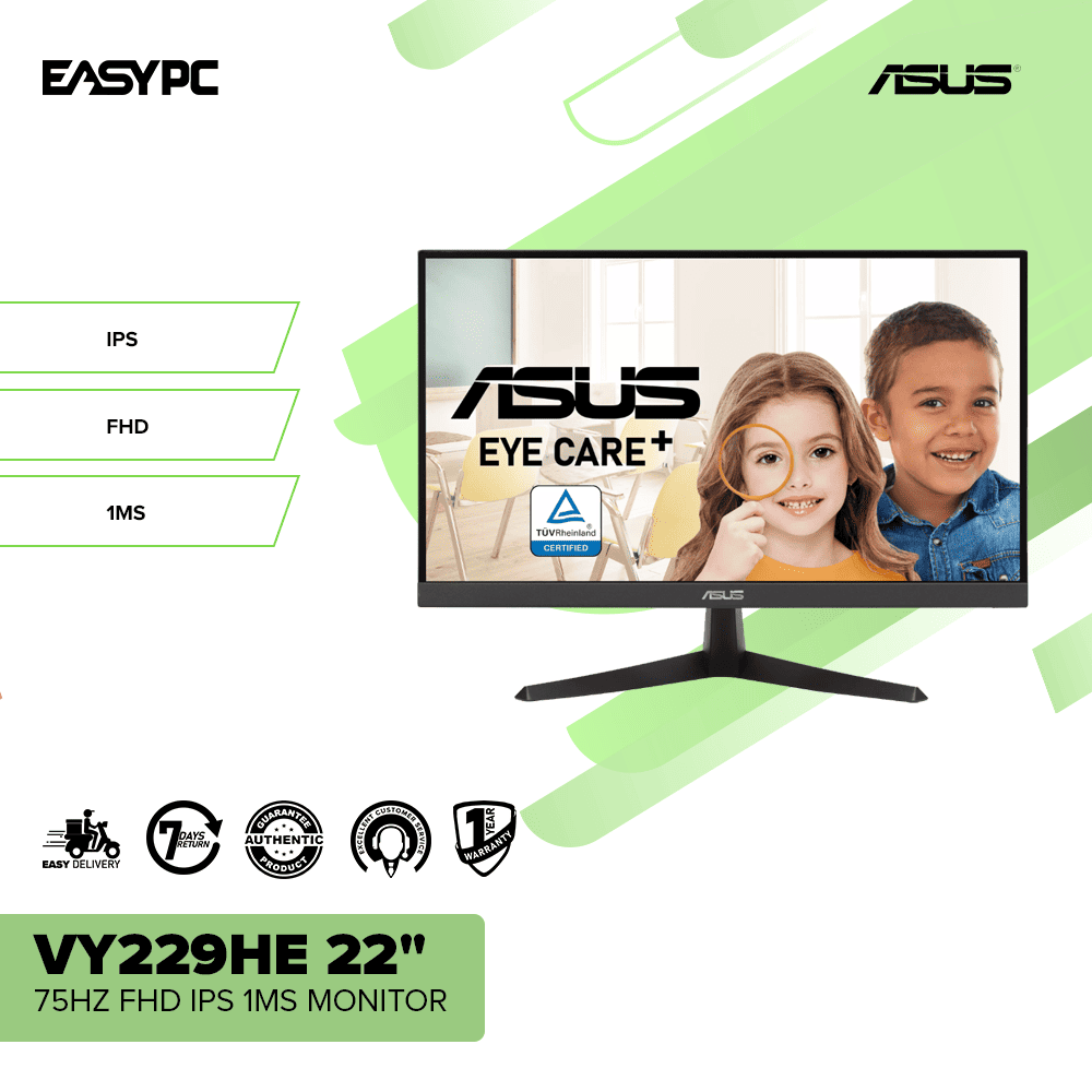 Asus VY229HE 22" 75HZ FHD IPS 1MS Monitor – EasyPC