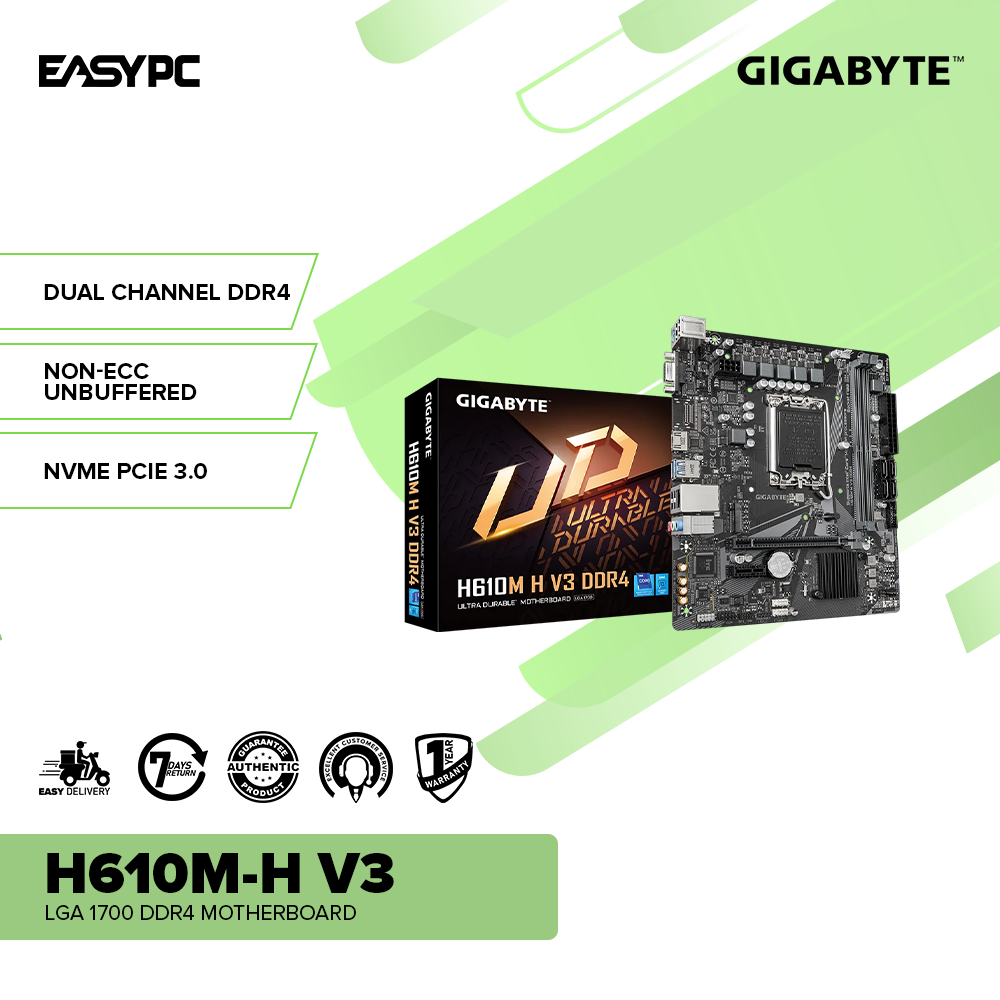 Gigabyte H610M-H V3 LGA 1700 DDR4 Motherboard – EasyPC