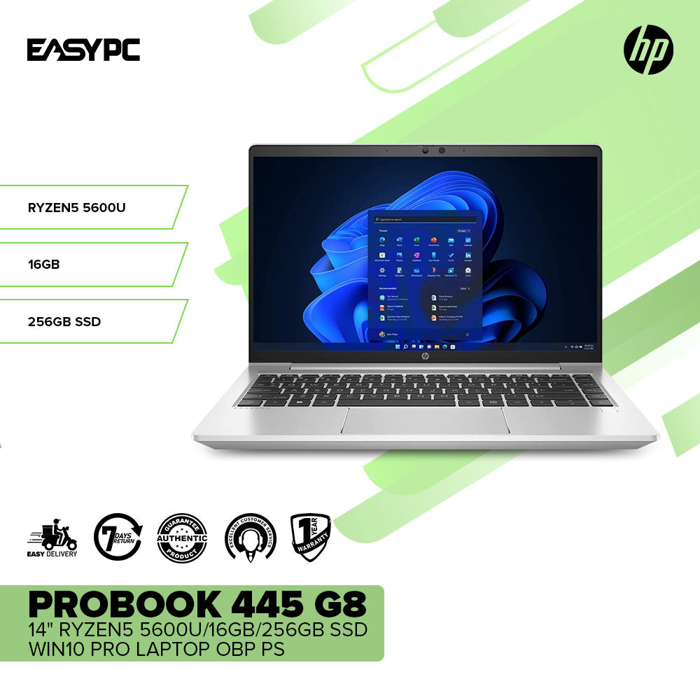 HP ProBook 445 G8 14 Ryzen5 5600U/16GB/256GB SSD/Win10 Pro Laptop OBP – EasyPC
