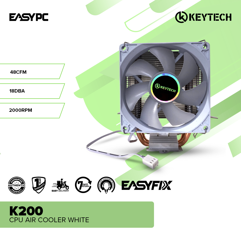 Keytech K200 CPU Air cooler White – EasyPC