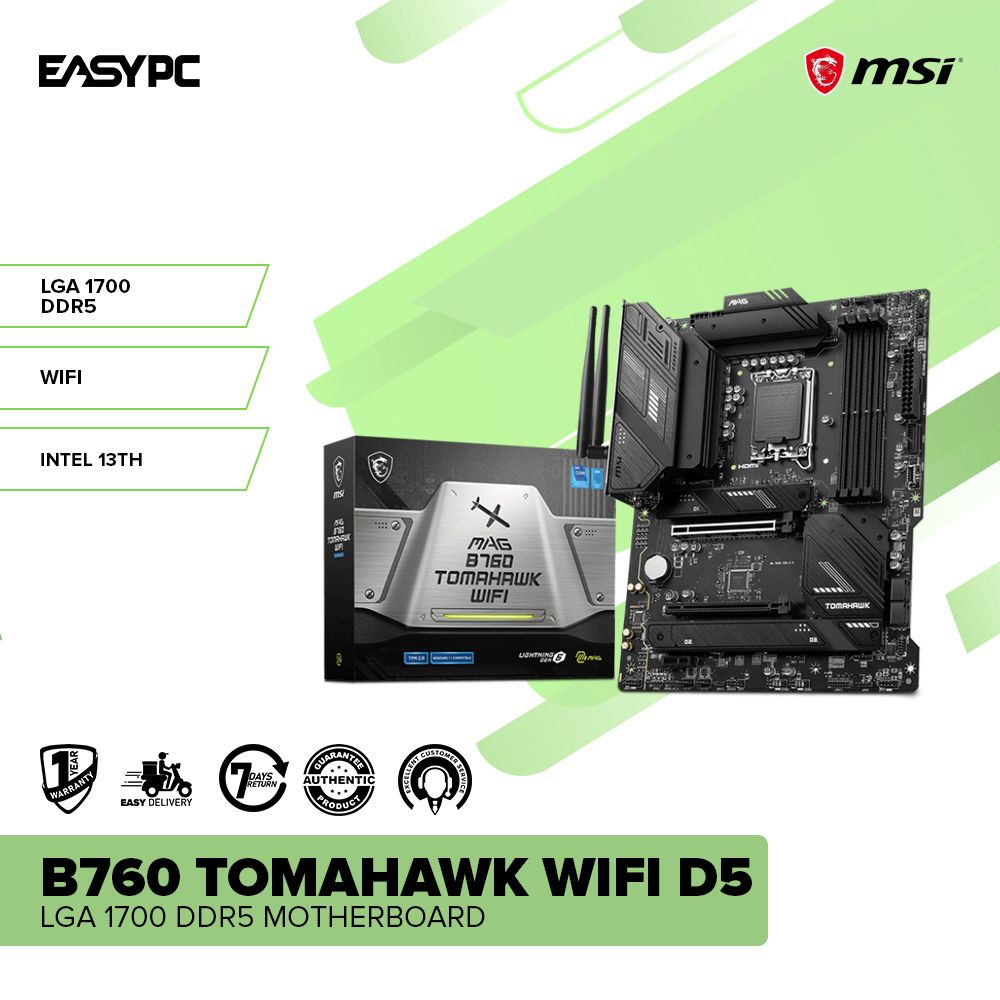 MSI B760 TOMAHAWK WIFI D5 LGA 1700 DDR5 Motherboard – EasyPC