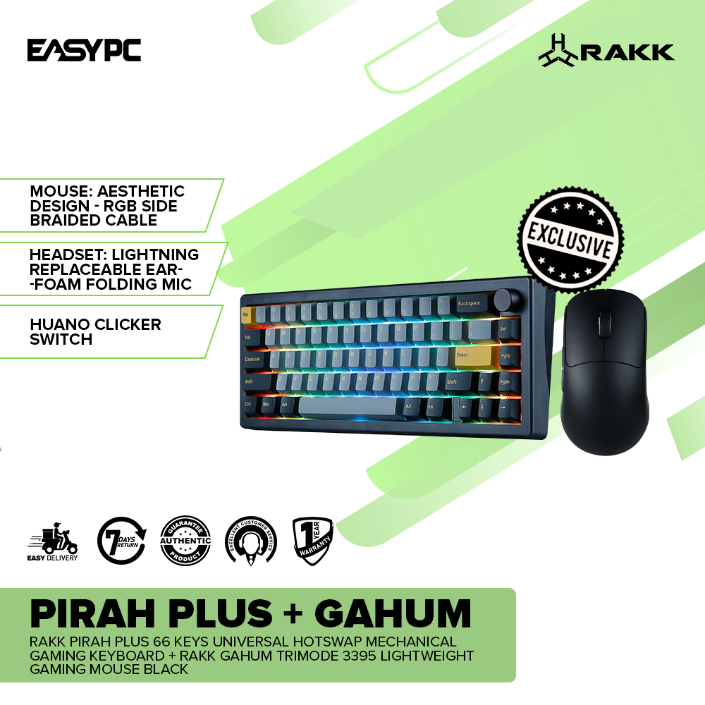 RAKK PIRAH PLUS 66 Keys Universal HotSwap Mechanical Gaming Keyboard + – EasyPC