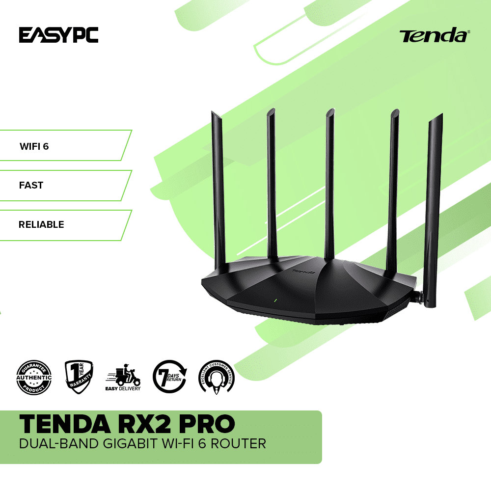 Tenda RX2 Pro Dual-Band Gigabit Wi-Fi 6 Router – EasyPC