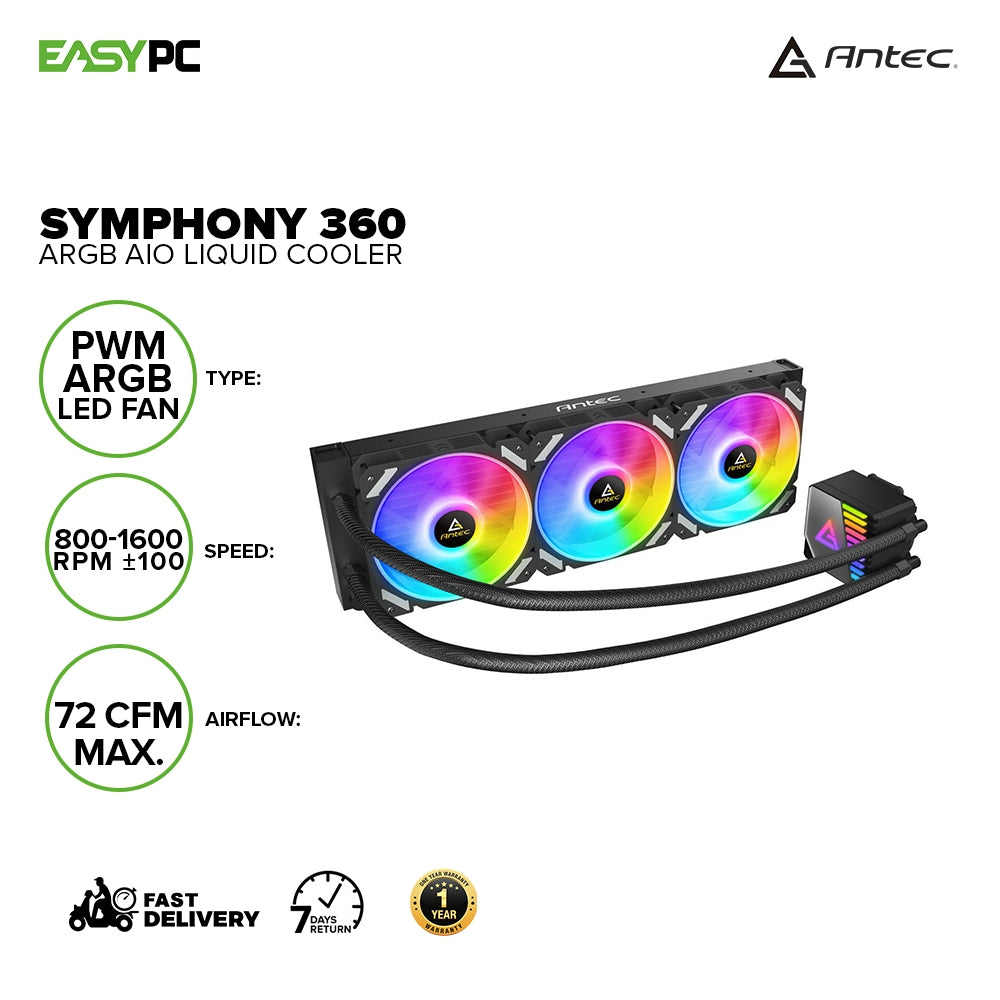 Antec Symphony 360 and 240 Newly Designed AIO Mirror ARGB Lighting Pum – EasyPC