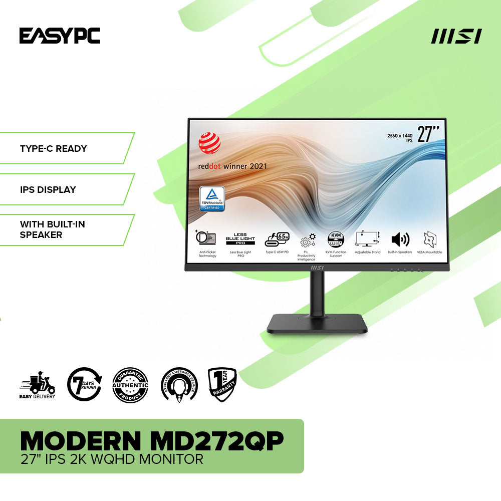 MSI Modern MD272QP 27 IPS 2K WQHD Monitor – EasyPC