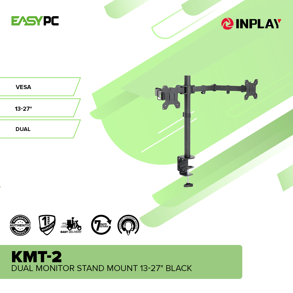 InPlay KMT-2 Dual Monitor Stand Mount 13-27" Black – EasyPC