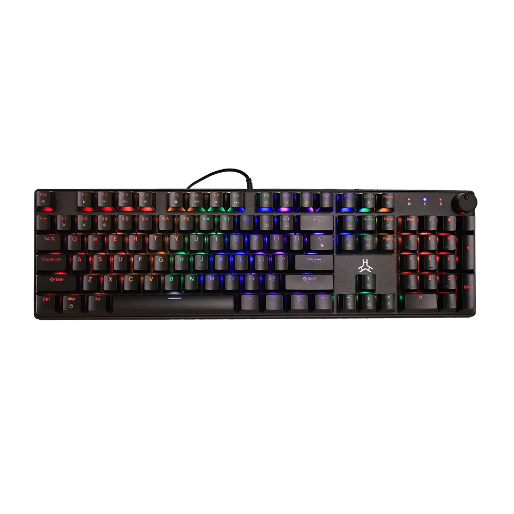 RAKK TANDOG PRO Mechanical Rainbow LED Wired Keyboard and Mouse Bundle ...
