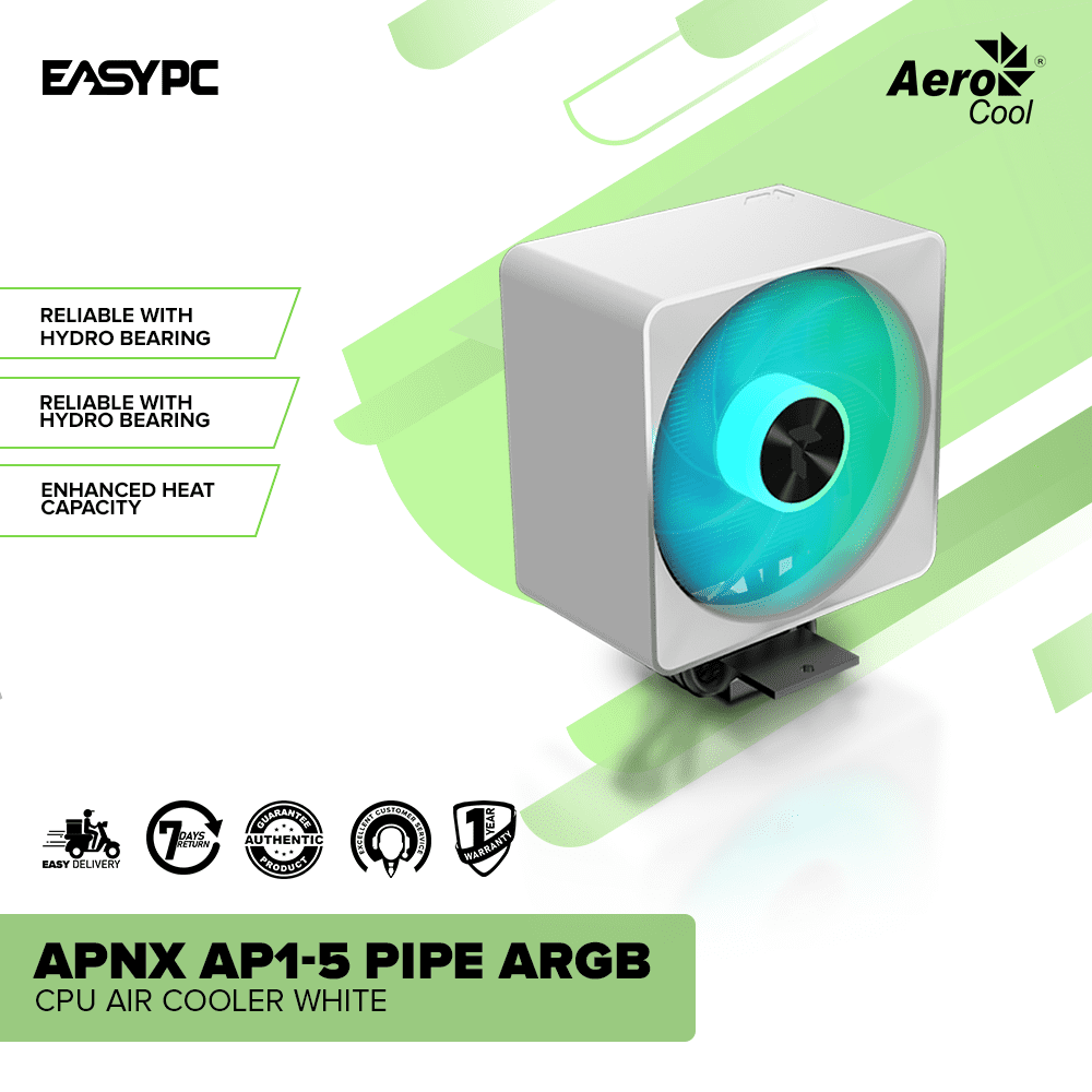 APNX AP1-5pipe ARGB CPU Air Cooler White – EasyPC