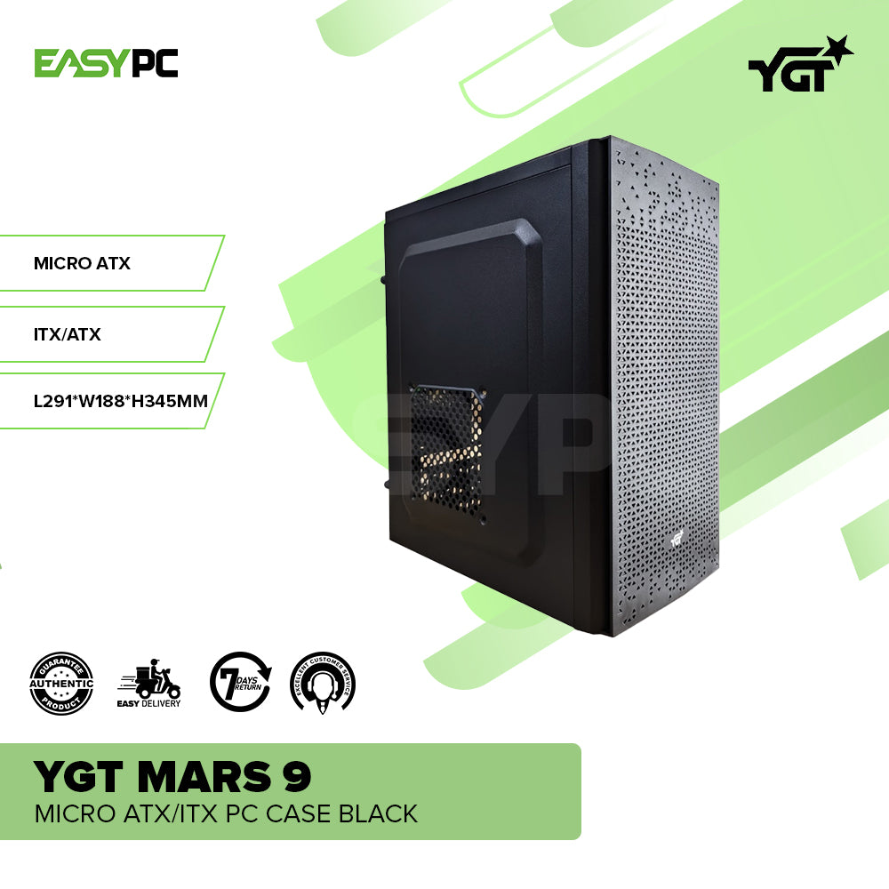 YGT Mars 9 Micro ATX/ITX PC Case Black – EasyPC