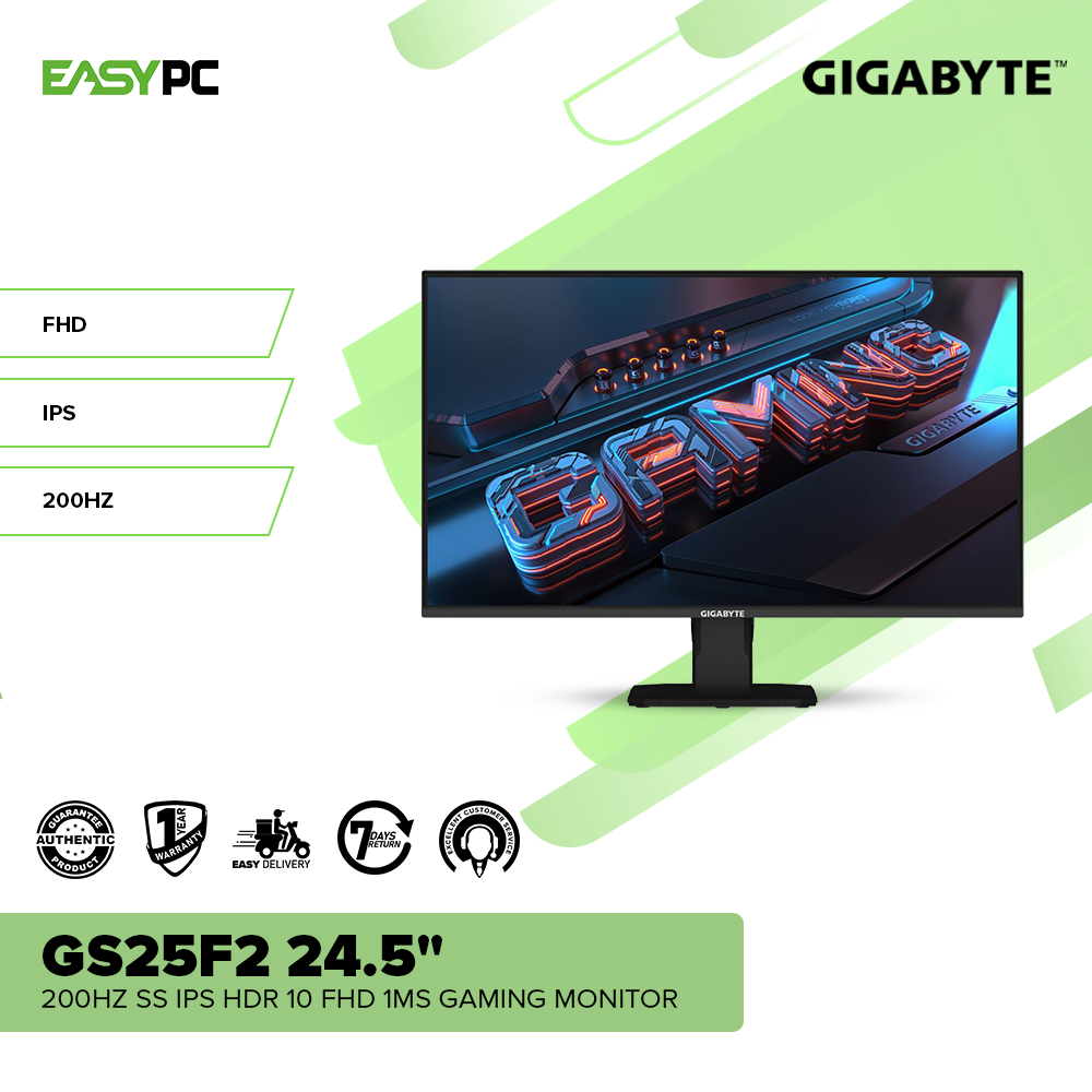 Gigabyte GS25F2 24.5" 200HZ SS IPS HDR 10 FHD 1ms Gaming Monitor – EasyPC