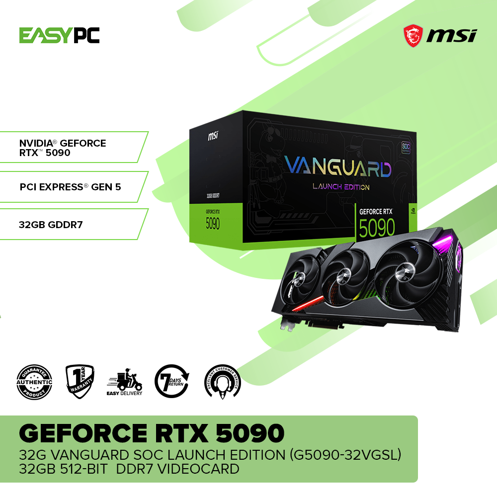 MSI GeForce RTX 5090 32G VANGUARD SOC Launch Edition (G5090-32VGSL) 32 ...