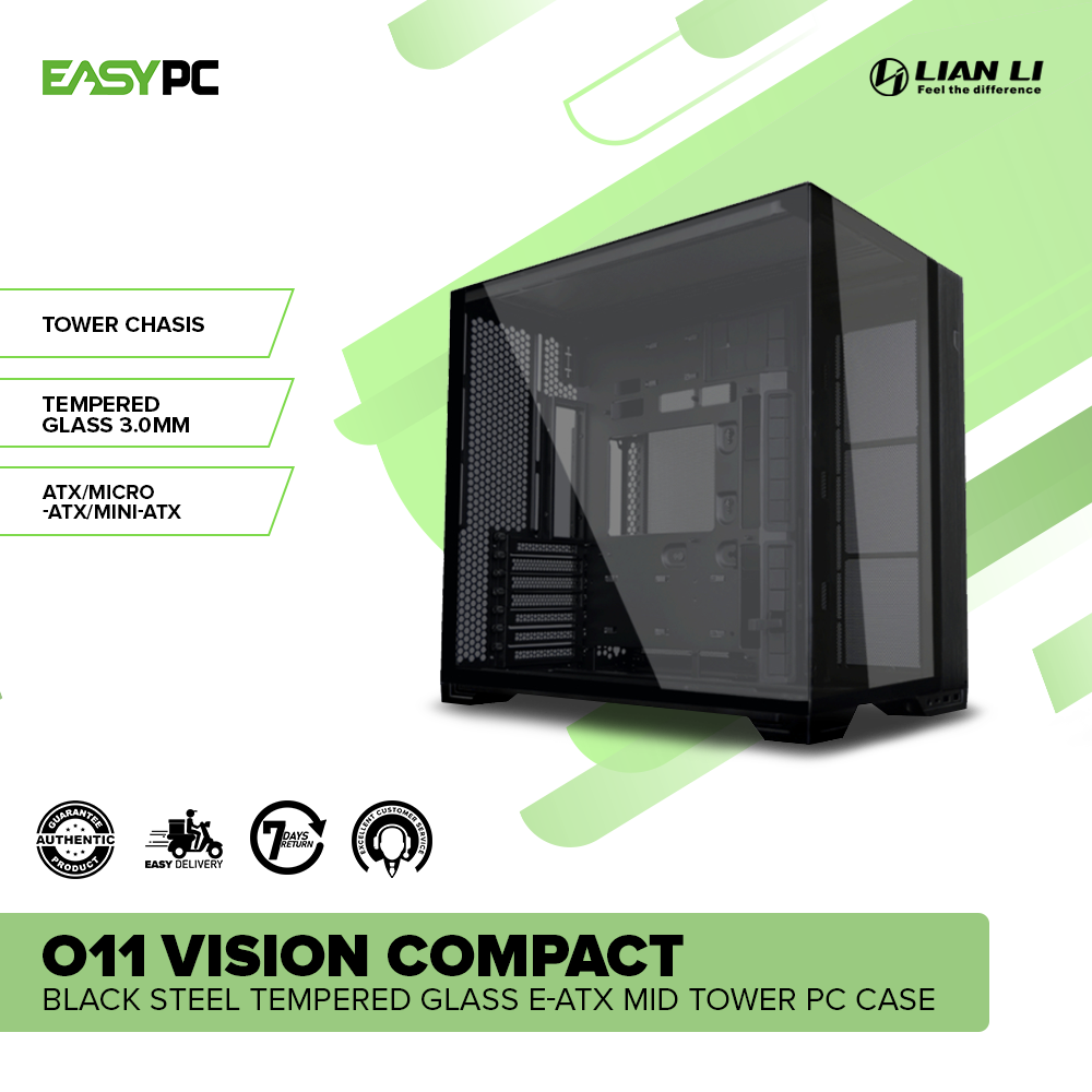 Fan Configuration Lian-Li O11VPX O11 Vision Compact Black Mid Tower ...
