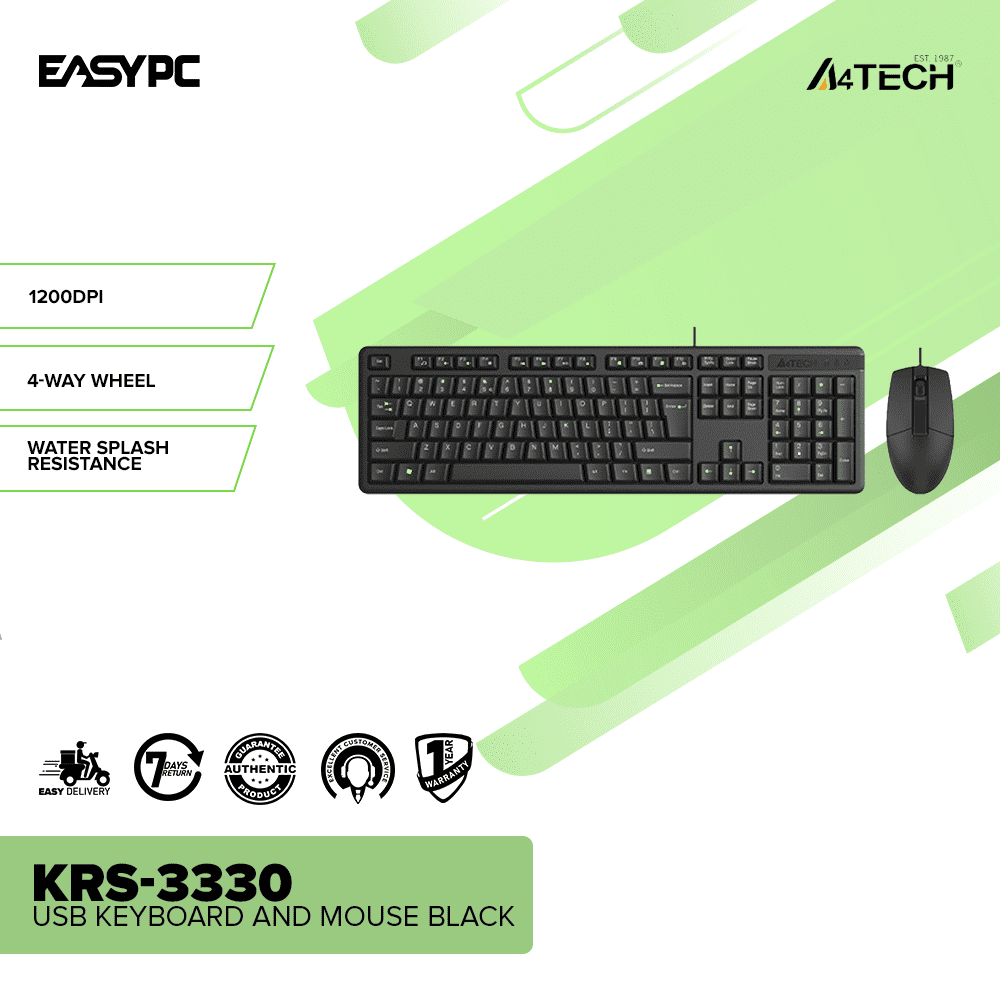 A4Tech KRS-3330 USB Keyboard and Mouse Black – EasyPC