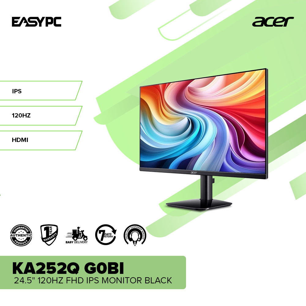 ACER KA252Q G0BI 24.5" 120Hz FHD IPS Monitor Black – EasyPC