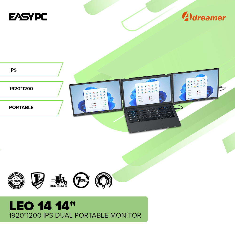 Adreamer Leo 14 Inch 1200p IPS Dual Portable Monitor – EasyPC