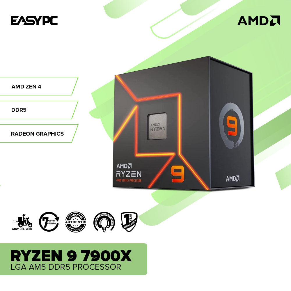 AMD RYZEN 9 7900X LGA AM5 DDR5 Processor – EasyPC