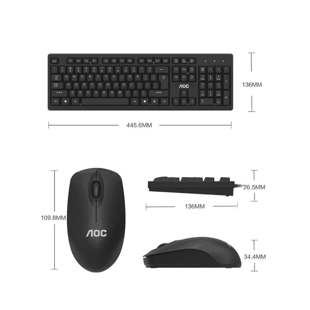 AOC KM210 Wireless Keyboard and Mouse – EasyPC