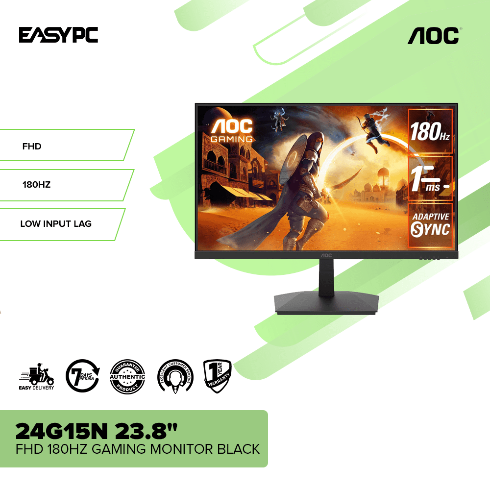 AOC 24G15N 23.8" FHD 180Hz Gaming Monitor Black – EasyPC