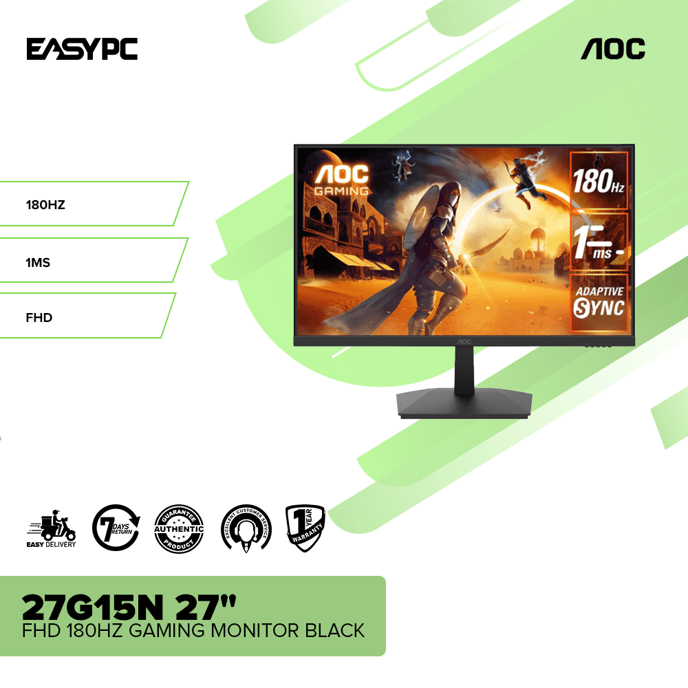 AOC 27G15N 27" FHD 180HZ Gaming Monitor Black – EasyPC