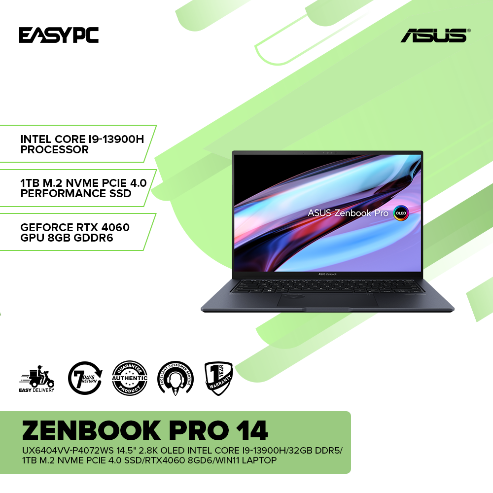 ASUS ZENBOOK PRO 14 14.5" 2.8K OLED Intel Core i9-13900H/32GB DDR5/1TB ...