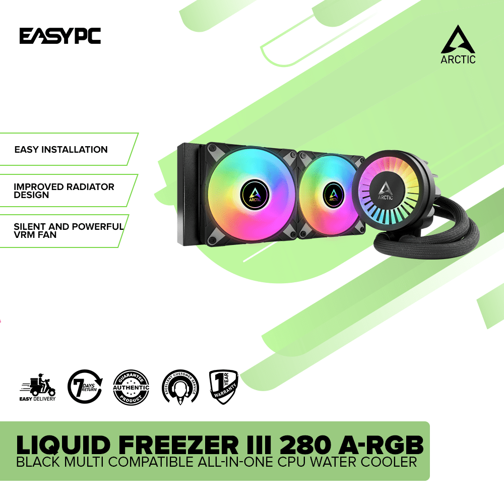 Arctic LIQUID FREEZER III 280 A-RGB BLACK Multi Compatible All-in-One ...