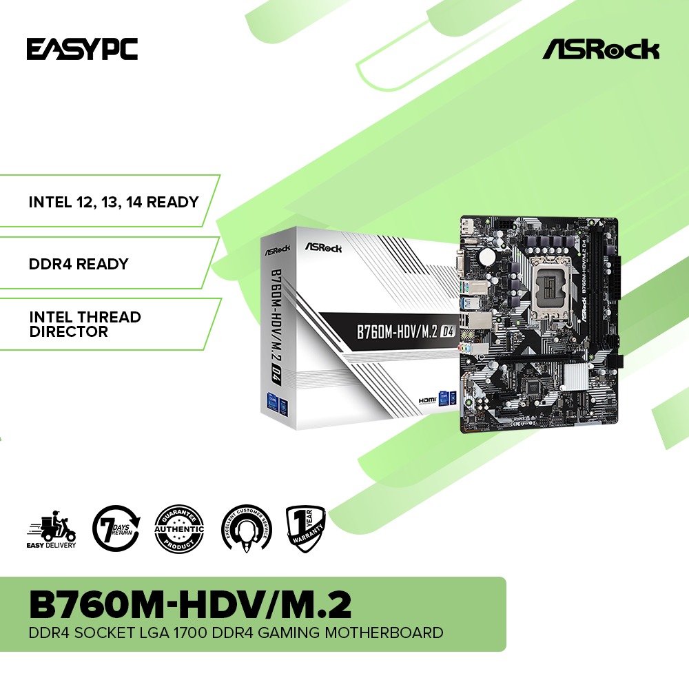 Asrock B760M-HDV/M.2 DDR4 Socket LGA 1700 Ddr4 Gaming Motherboard – EasyPC