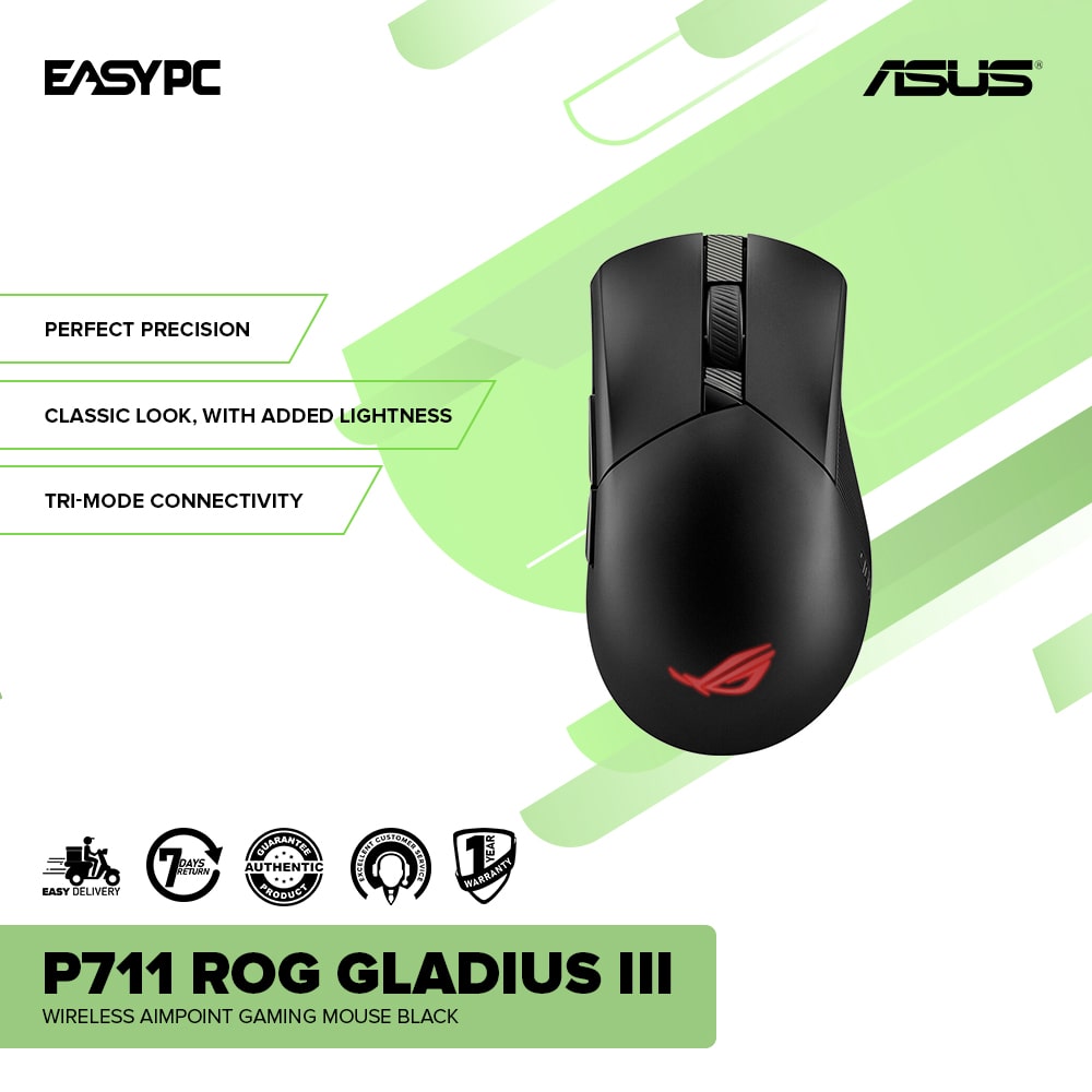 Asus P711 ROG Gladius III Wireless Aimpoint Gaming Mouse Black – EasyPC