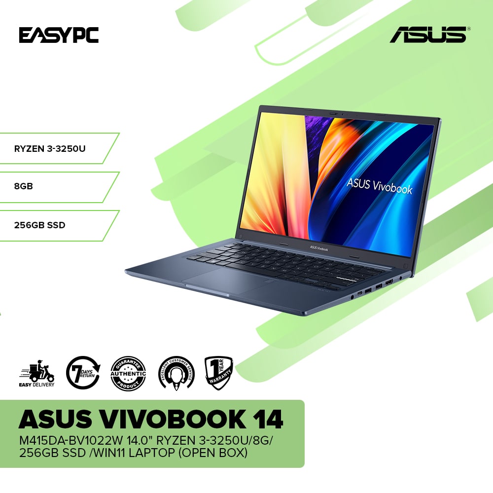 Asus Vivobook 14 M415DA-BV1022W 14.0" Ryzen 3-3250U/8G/256Gb SSD /Win1 ...