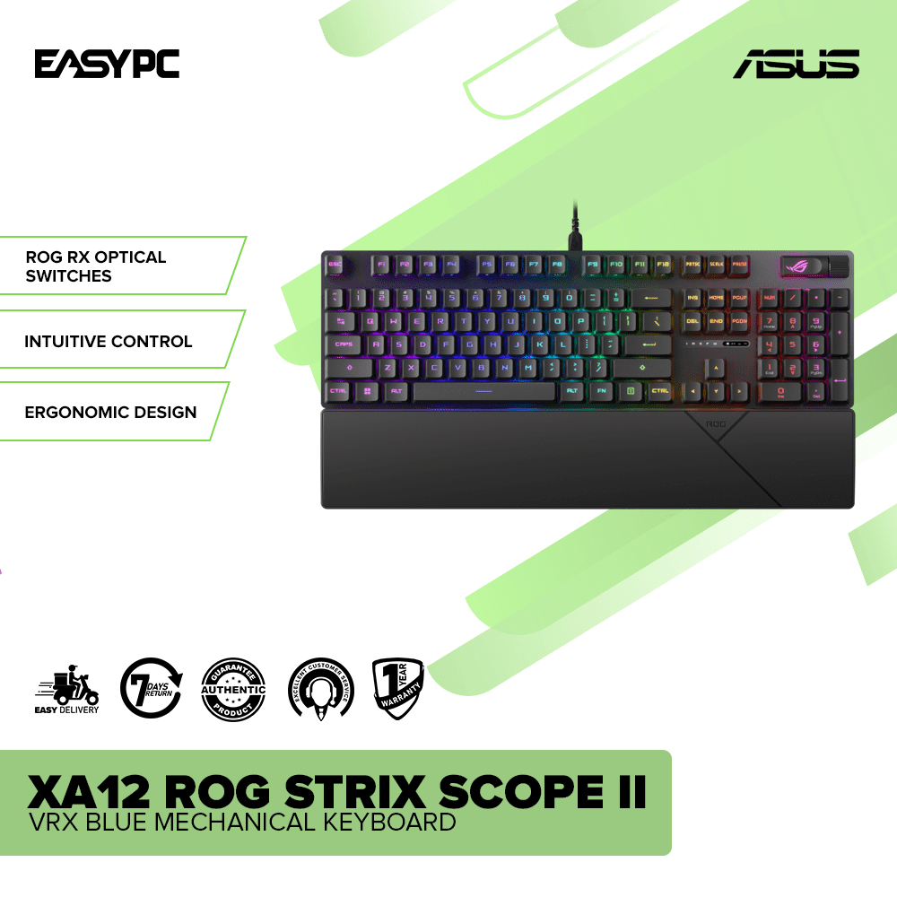 Asus XA12 ROG Strix Scope II RX Blue Mechanical Keyboard – EasyPC