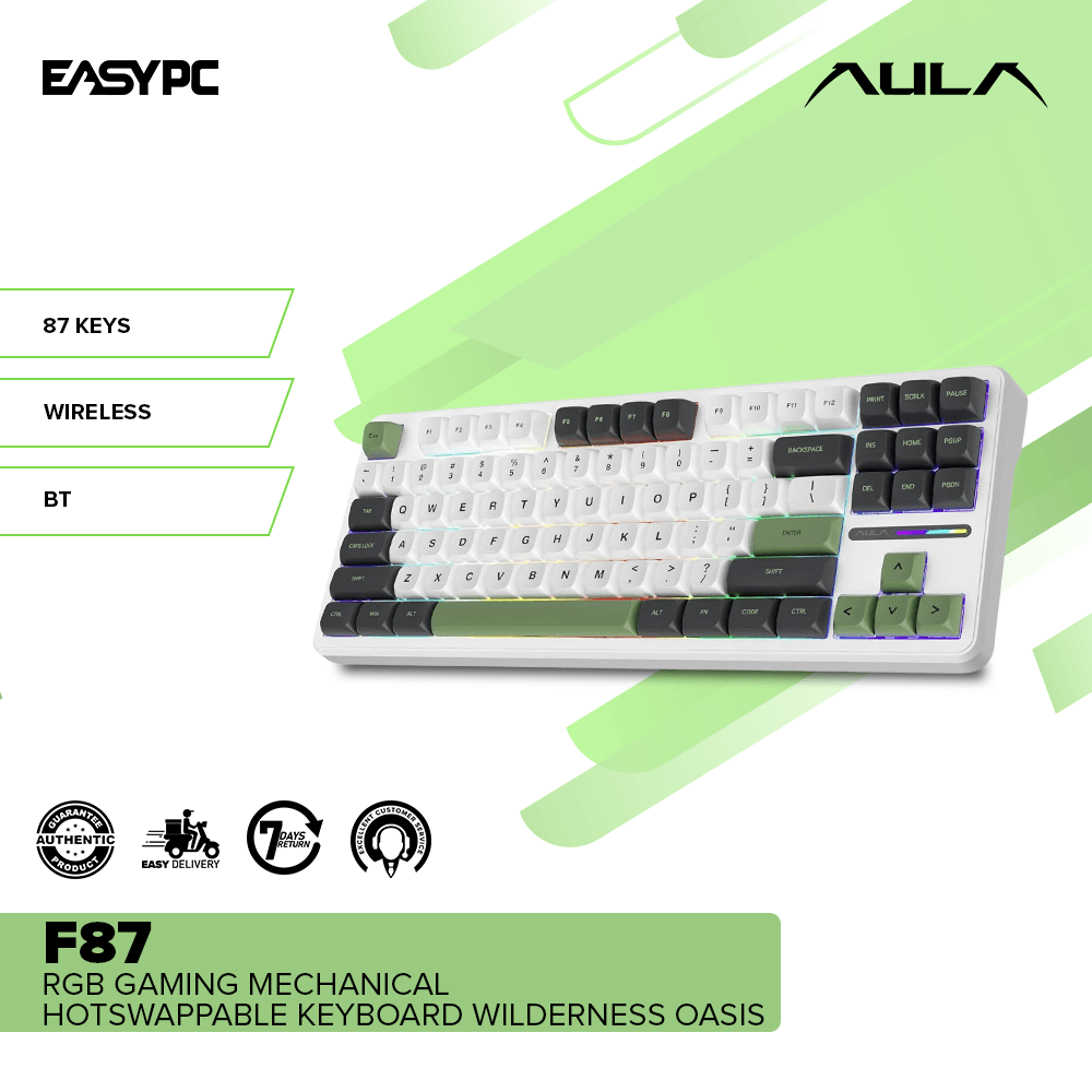 Aula F87 RGB Gaming Mechanical Hotswappable Keyboard Wilderness Oasis ...