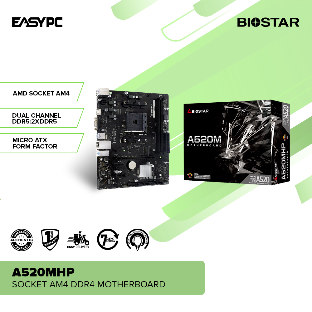 Biostar A520MHP Socket Am4 DDR4 Motherboard – EasyPC