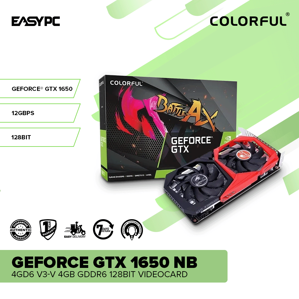 COLORFUL GEFORCE GTX 1650 NB 4GD6 V3-V 4GB GDDR6 128BIT Videocard – EasyPC