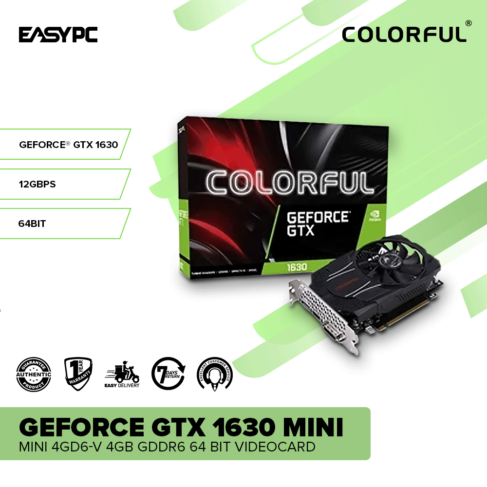 Colorful GeForce GTX 1630 Mini 4GD6-V 4GB GDDR6 64 BIT videocard – EasyPC