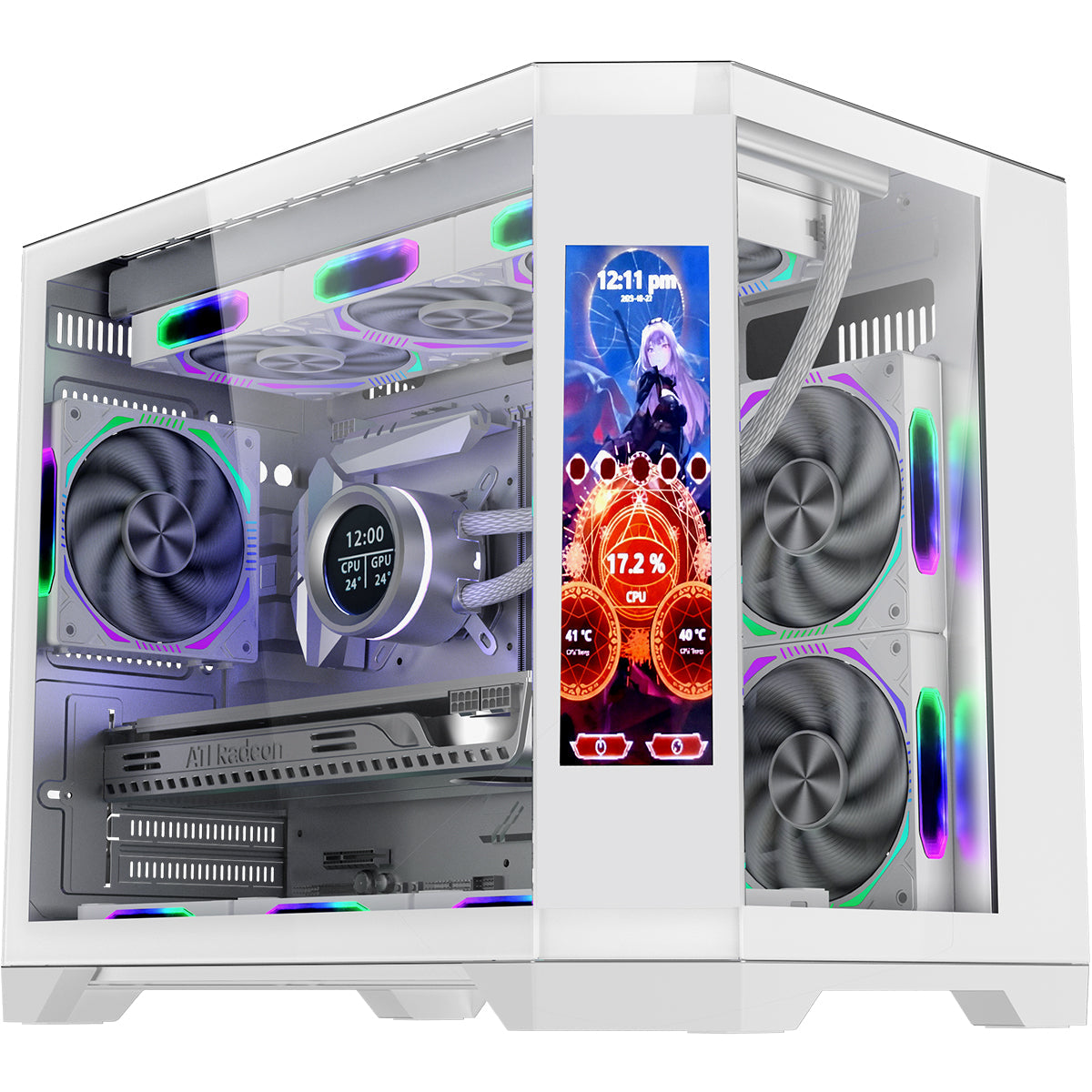 Coolman Spectra LCD Screen Micro ATX PC Case White – EasyPC