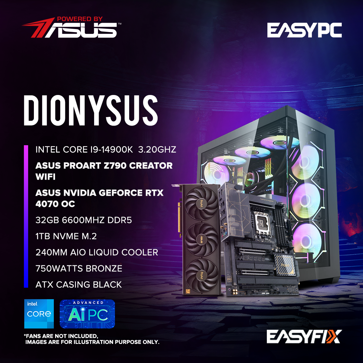 Dionysus Asus Z790 | ASUS RTX 4070 | Core i9-14900K – EasyPC