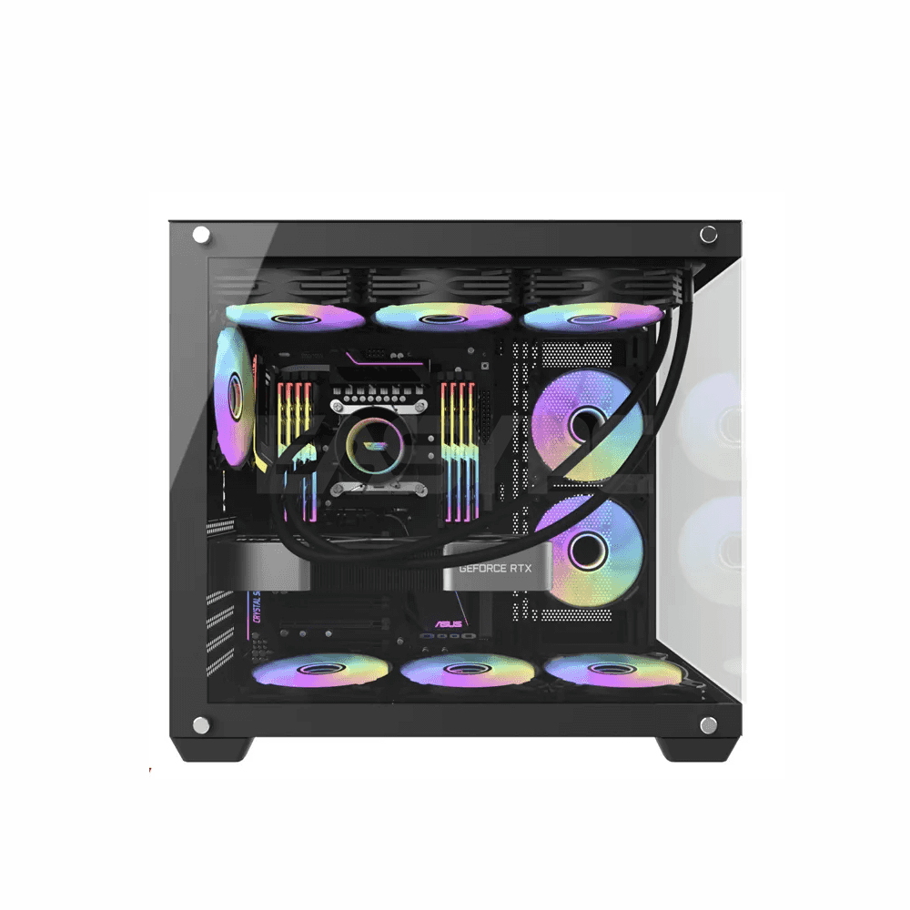 DarkFlash C285P ATX Tempered Glass Side Panel Gaming PC Case Black – EasyPC