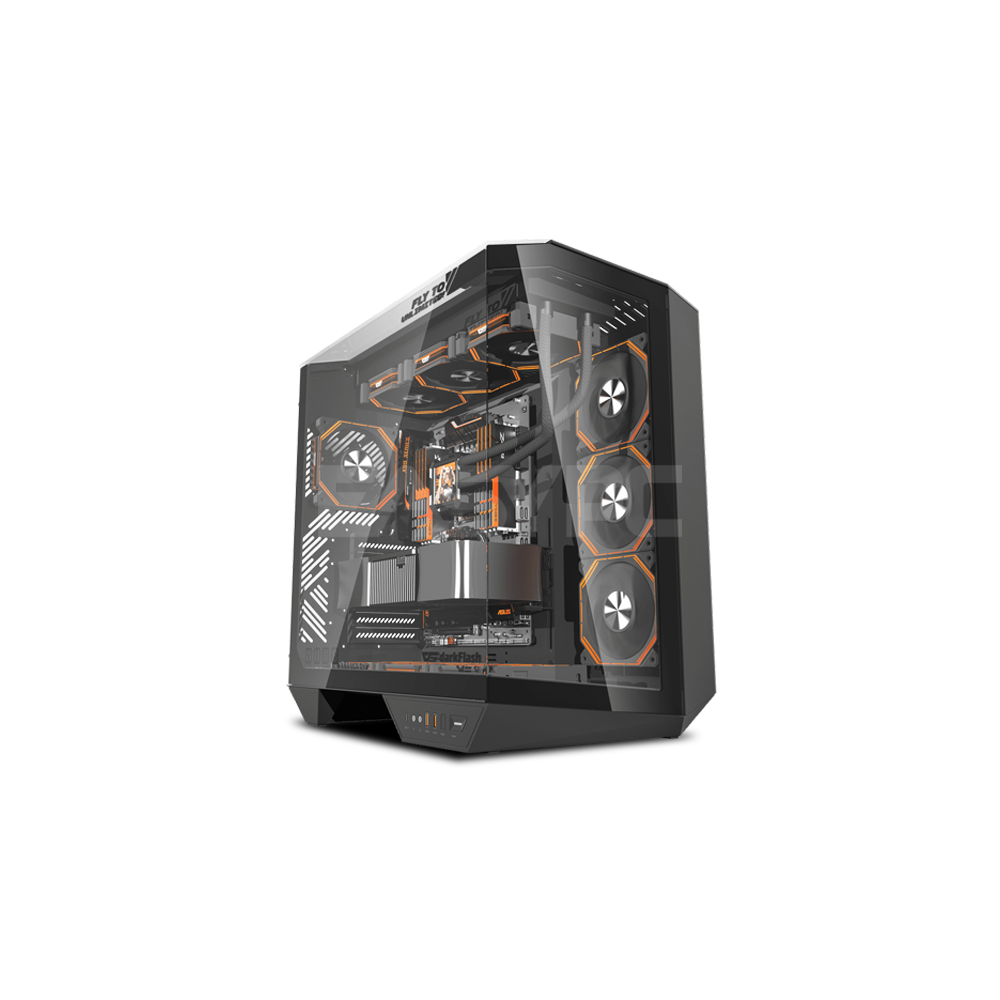 DarkFlash DY470 ATX Three-Side Glass Panel Gaming PC Case Black – EasyPC