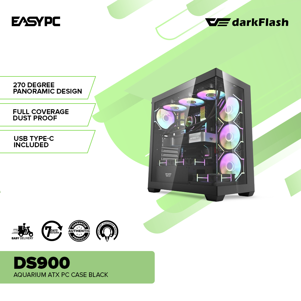 DarkFlash DS900 Aquarium ATX PC Case Black – EasyPC