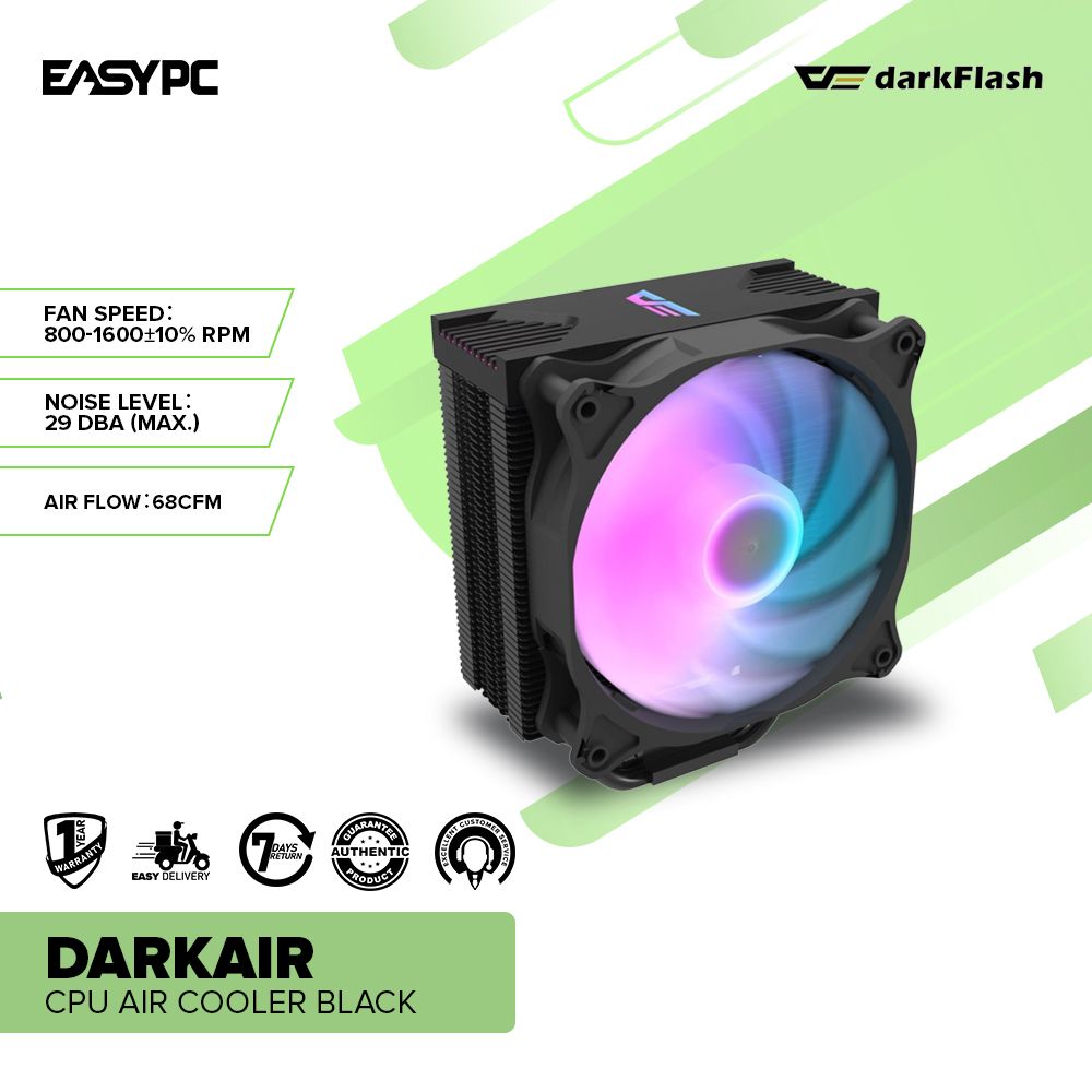 DarkFlash Darkair CPU Air Cooler Black – EasyPC