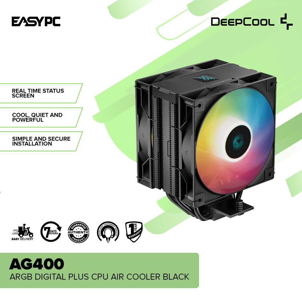 Deepcool AG400 ARGB Digital Plus CPU Air Cooler Black – EasyPC