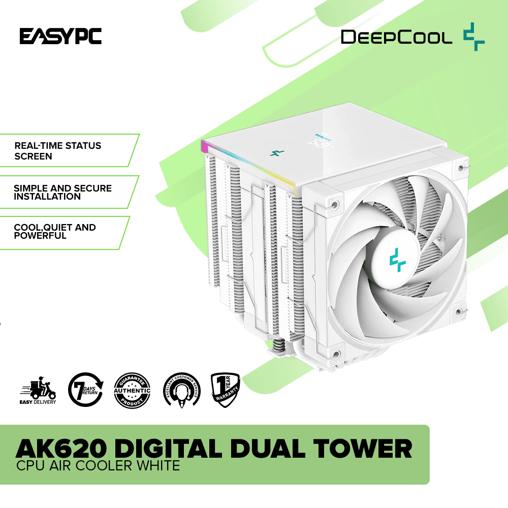 Deepcool AK620 Digital dual tower CPU Air Cooler White – EasyPC