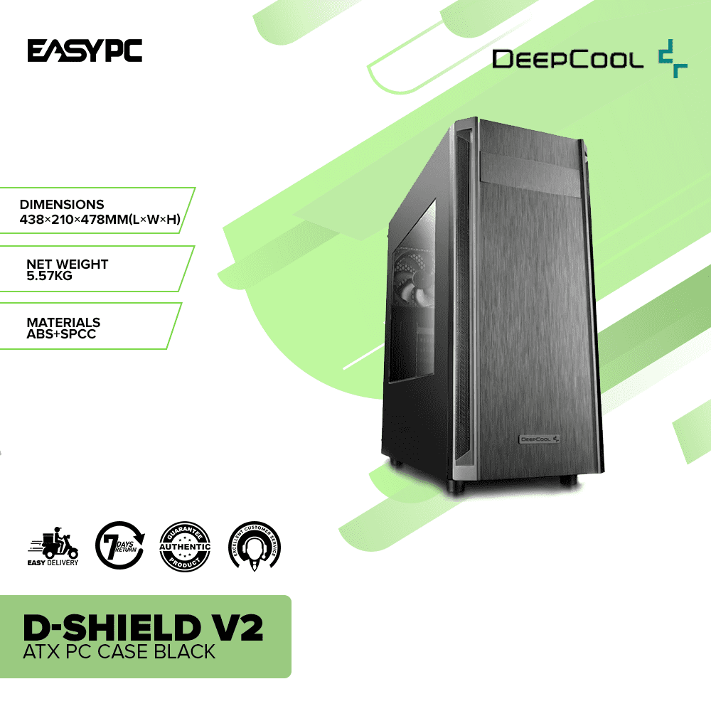 Deepcool D-Shield V2 ATX PC Case Black – EasyPC