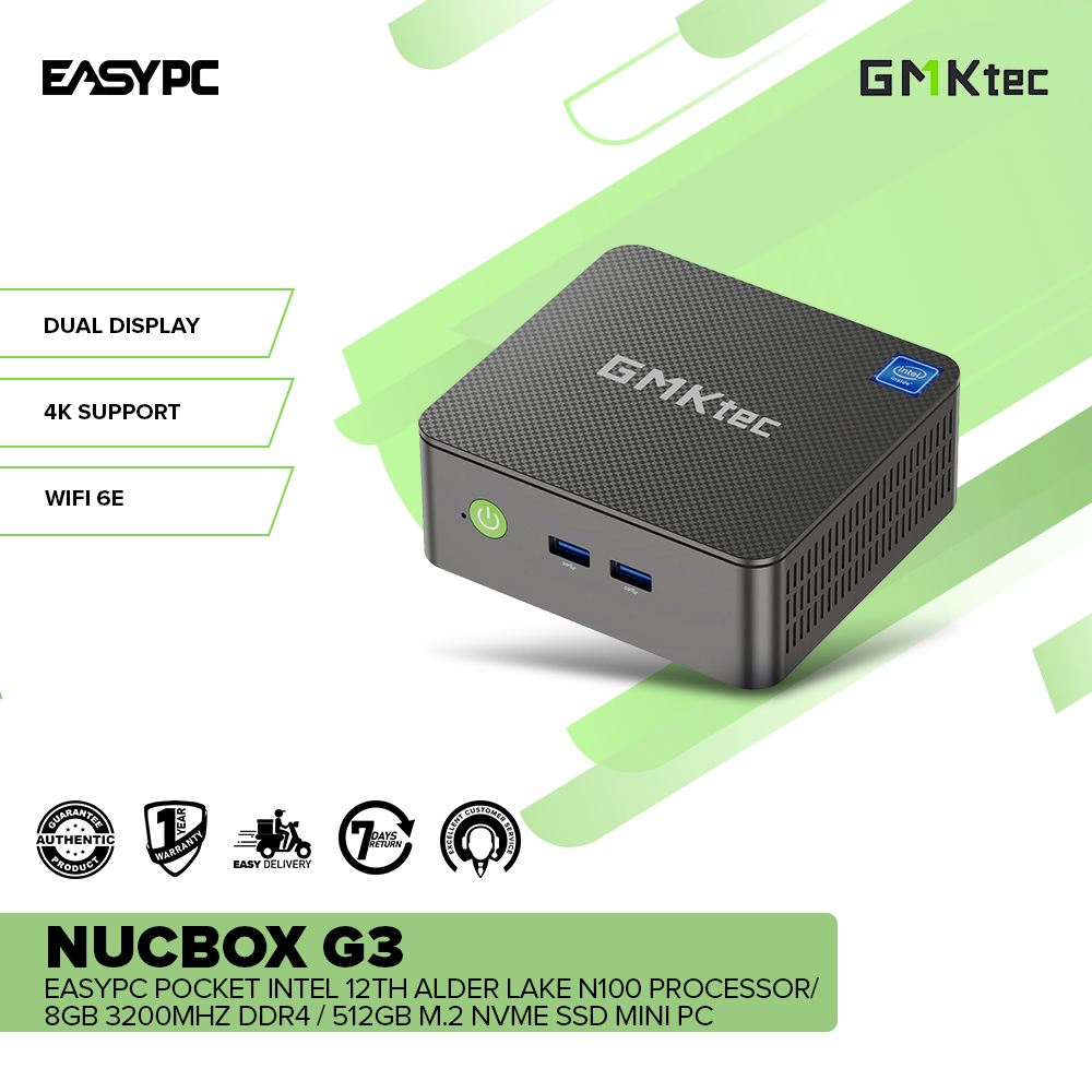 EasyPC Pocket Rocket GMKtec Nucbox G3 Intel 12th Alder Lake N100 Proce