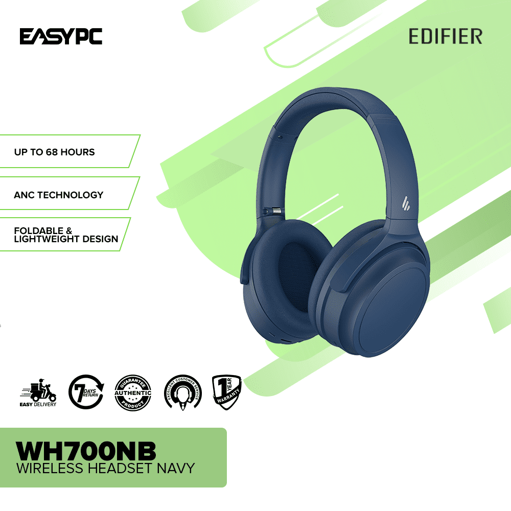 Edifier WH700NB Wireless Headset Navy – EasyPC