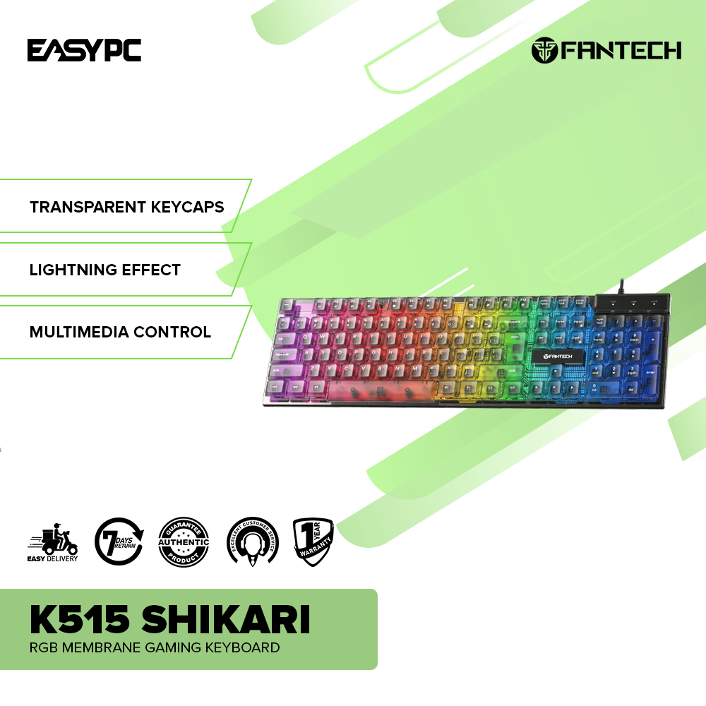 Fantech K515 Shikari RGB Membrane Gaming Keyboard – EasyPC