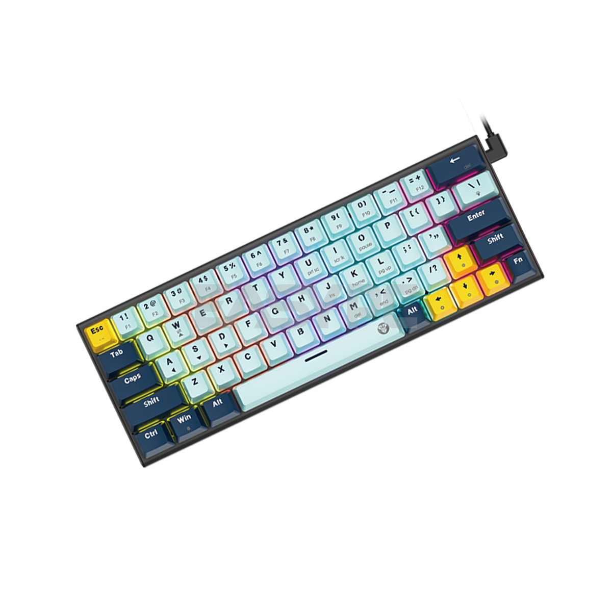 Fantech MK874 V2 Atom 63 Hot swappable 3pin Blue switch Mechanical Key ...