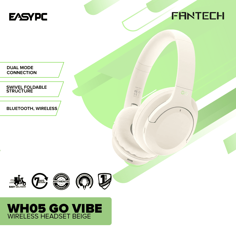 Fantech WH05 GO Vibe Wireless Headset Beige – EasyPC