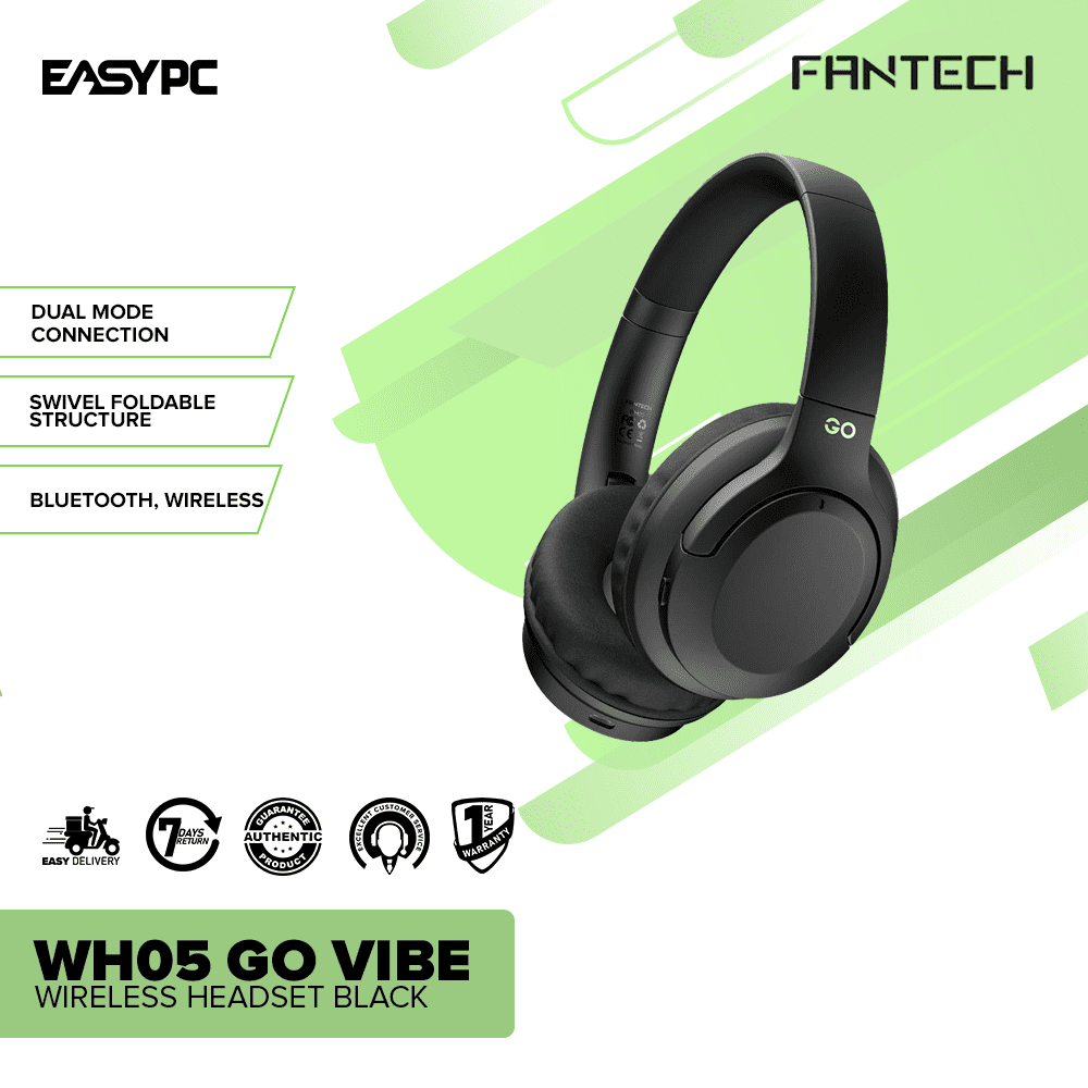 Fantech WH05 GO Vibe Wireless Headset Black – EasyPC