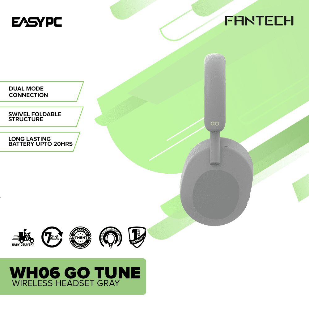 Fantech WH06 GO Tune Wireless Headset Gray – EasyPC