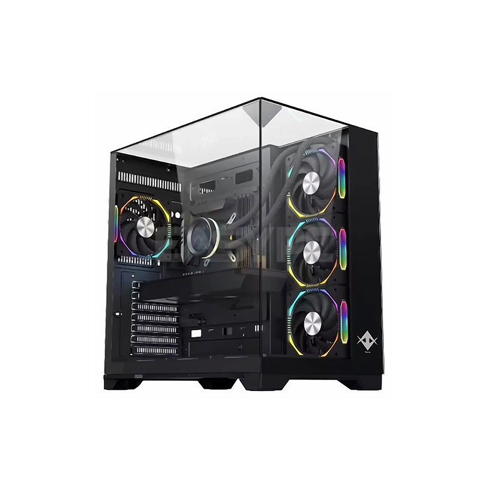 Fuzion SOVA K-412BLK with 3 RGB fan ATX Tempered Glass Gaming PC Case ...